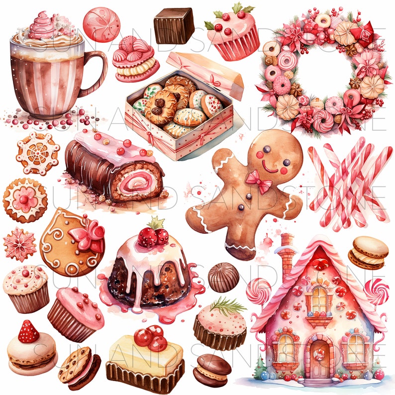 Christmas Sweets Clipart, Holiday Food Clipart, Holiday Clipart ...