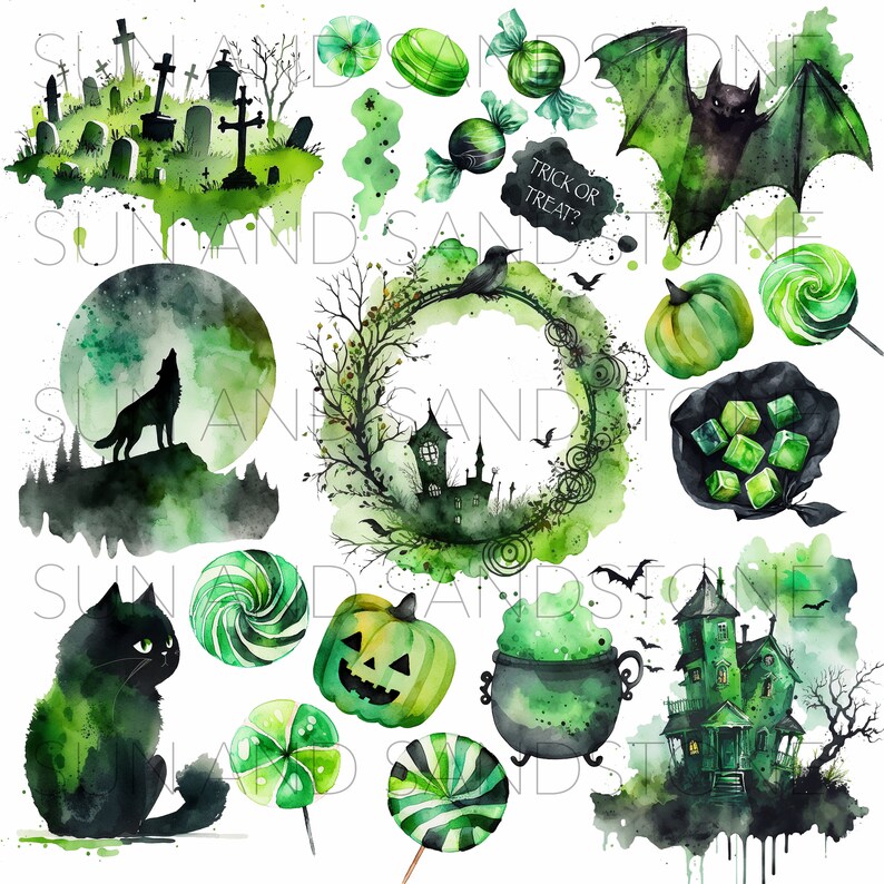 Autumn Clipart Bundle, Halloween Clipart Bundle, Watercolor Clipart ...