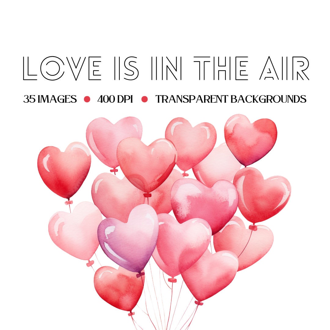 Valentine's Day Clipart, Watercolor Valentines, Hearts, Hearts Clipart ...