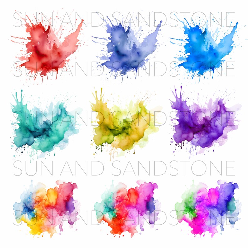 Watercolor Art Clipart, Paint Splatter, Artist Clipart, Painting ...