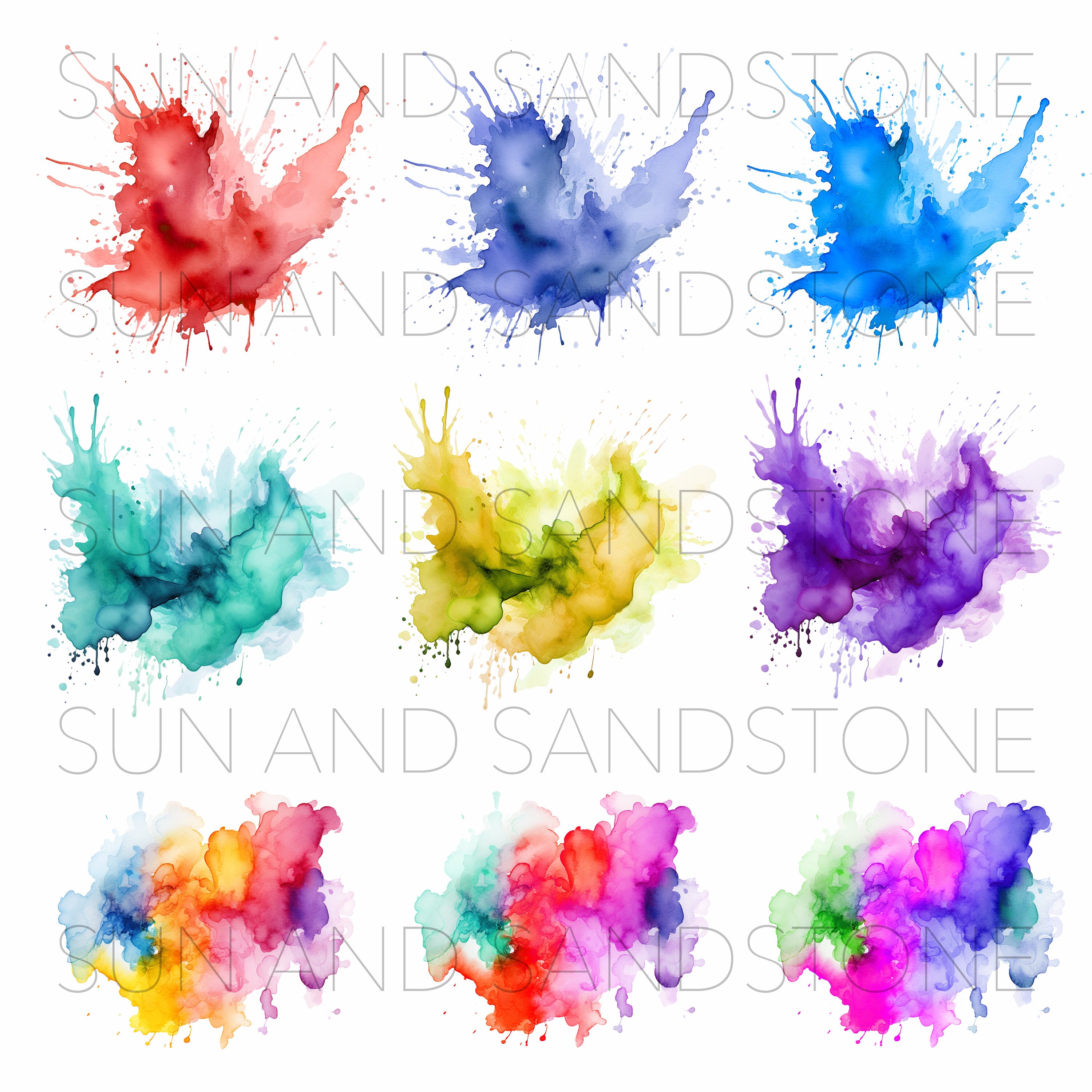 Watercolor Art Clipart, Paint Splatter, Artist Clipart, Painting ...