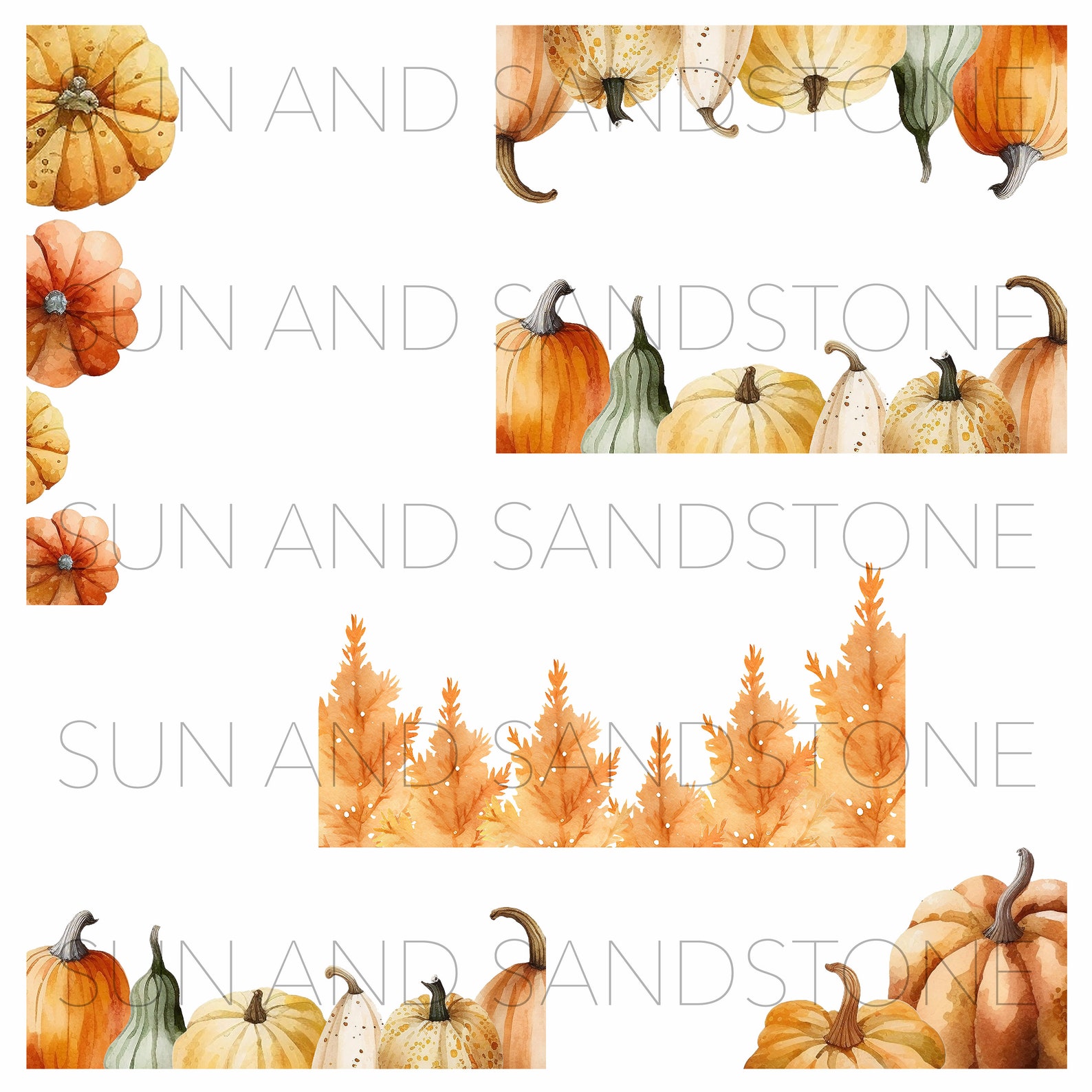 Pumpkin Patch, Watercolor Pumpkin Clipart, Cozy Autumn, Watercolor ...