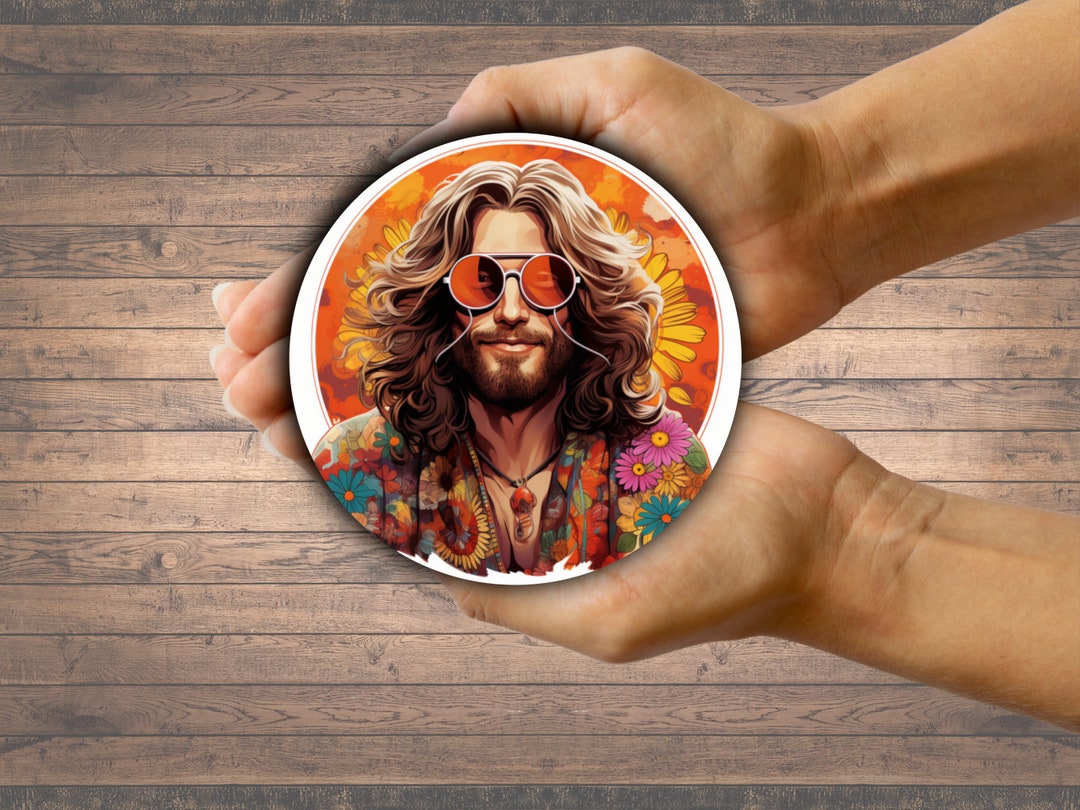 Car Coaster PNG Hippie, Car Freshie Round, Sublimation Design, Cool ...