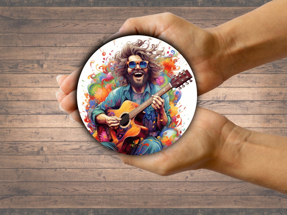 Car Coaster PNG Hippie, Car Freshie Round, Sublimation Design, Cool ...