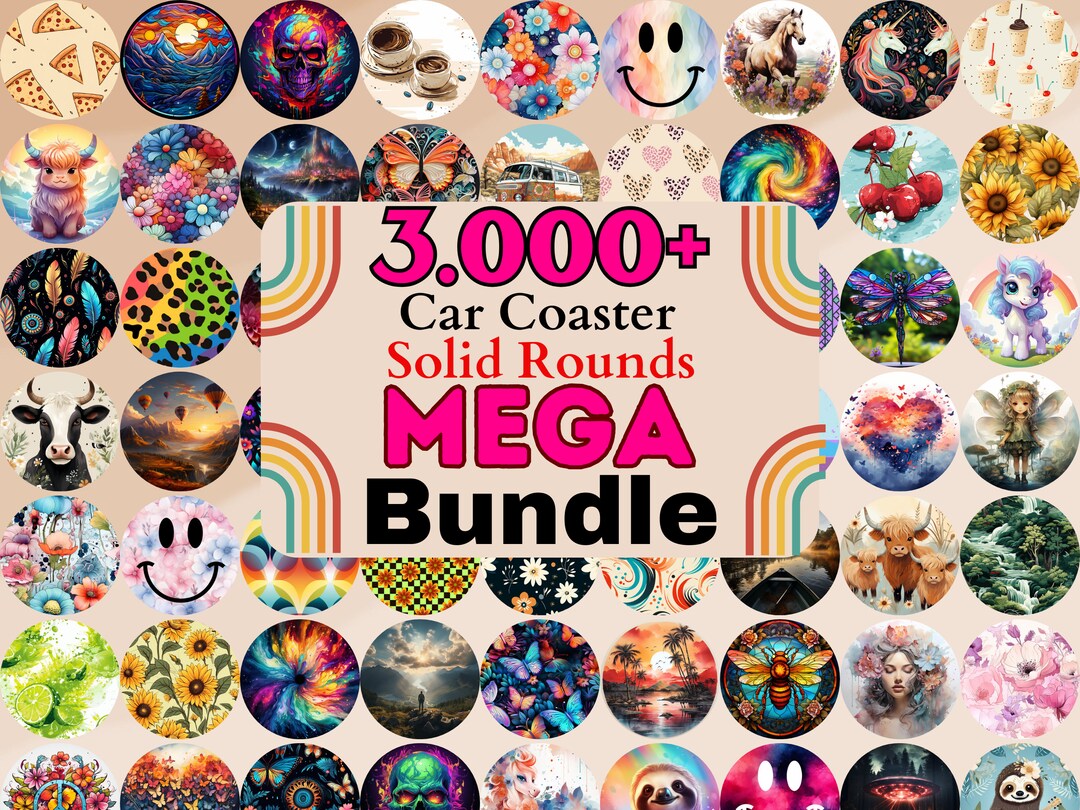 Car Coaster PNG Mega Bundle 3000+ for Sublimation Design Round Earring ...