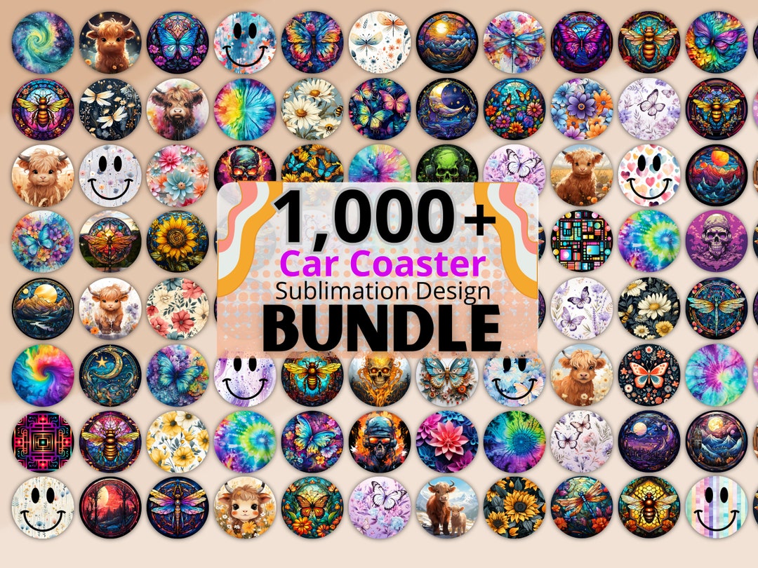 Car Coaster PNG Bundle 1000+sublimation Design Instant Download Car Cup ...