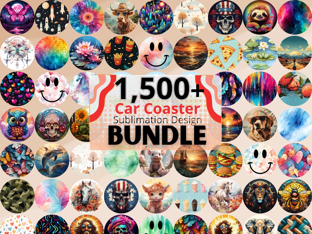Car Coaster PNG Mega Bundle, 1500+sublimation Design Instant Download ...