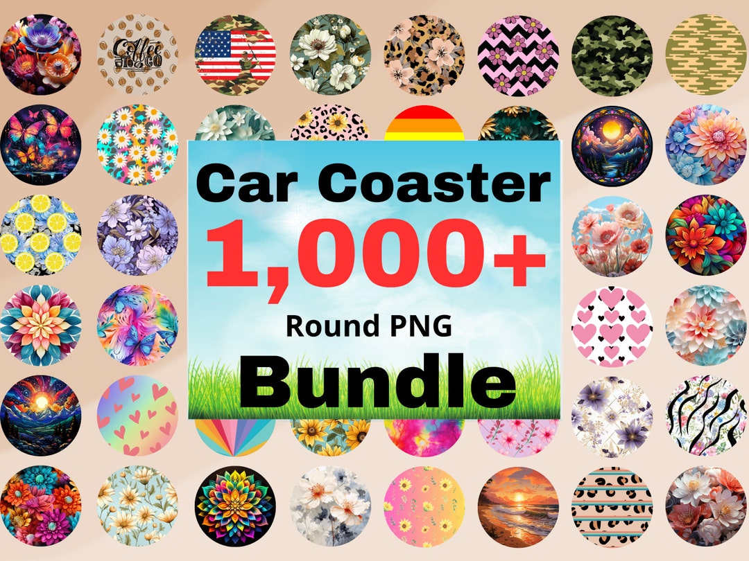 Car Coaster PNG Bundle 1000+ for Sublimation Design Instant Download ...