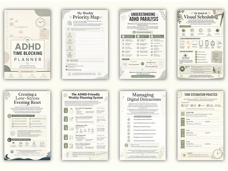 ADHD Time Blocking Planner | ADHD Time Management Worksheets | Daily ...