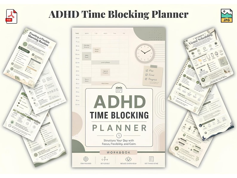 ADHD Time Blocking Planner | ADHD Time Management Worksheets | Daily ...