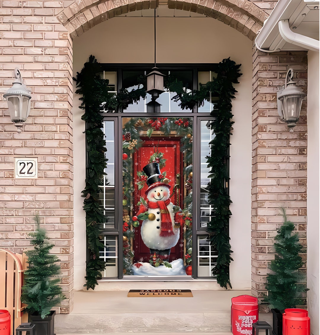 Snowman Door Cover Snowman Christmas Door Covers Snowman - Etsy