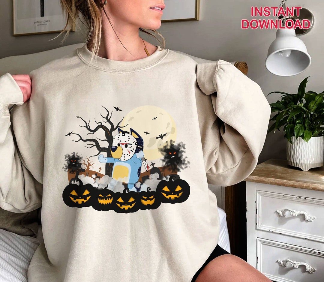 Bluey Horror Halloween PNG Blue Dog Halloween Bluey - Etsy