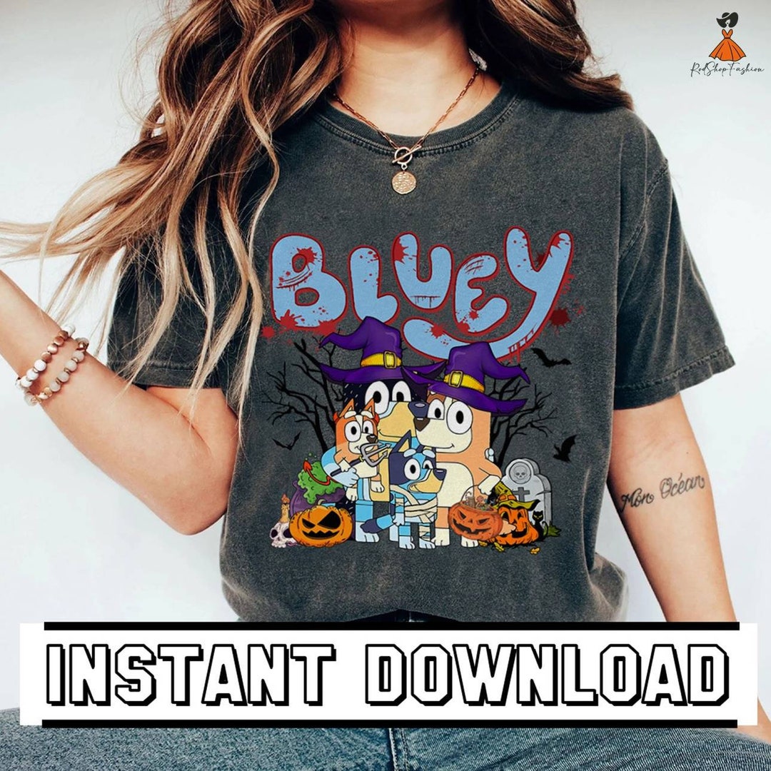 Bluey and Friends Halloween PNG Digital Bluey Horror - Etsy