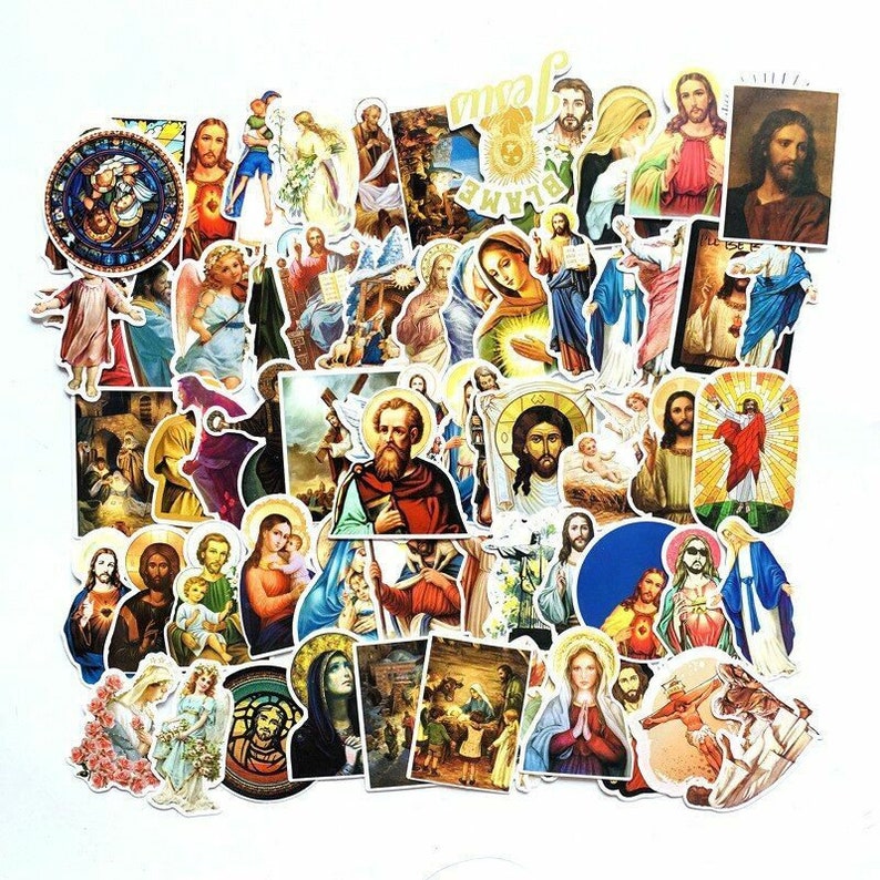 68pcs Christianity Sticker Pack Catholicism Jesus Christ Virgin Mary ...