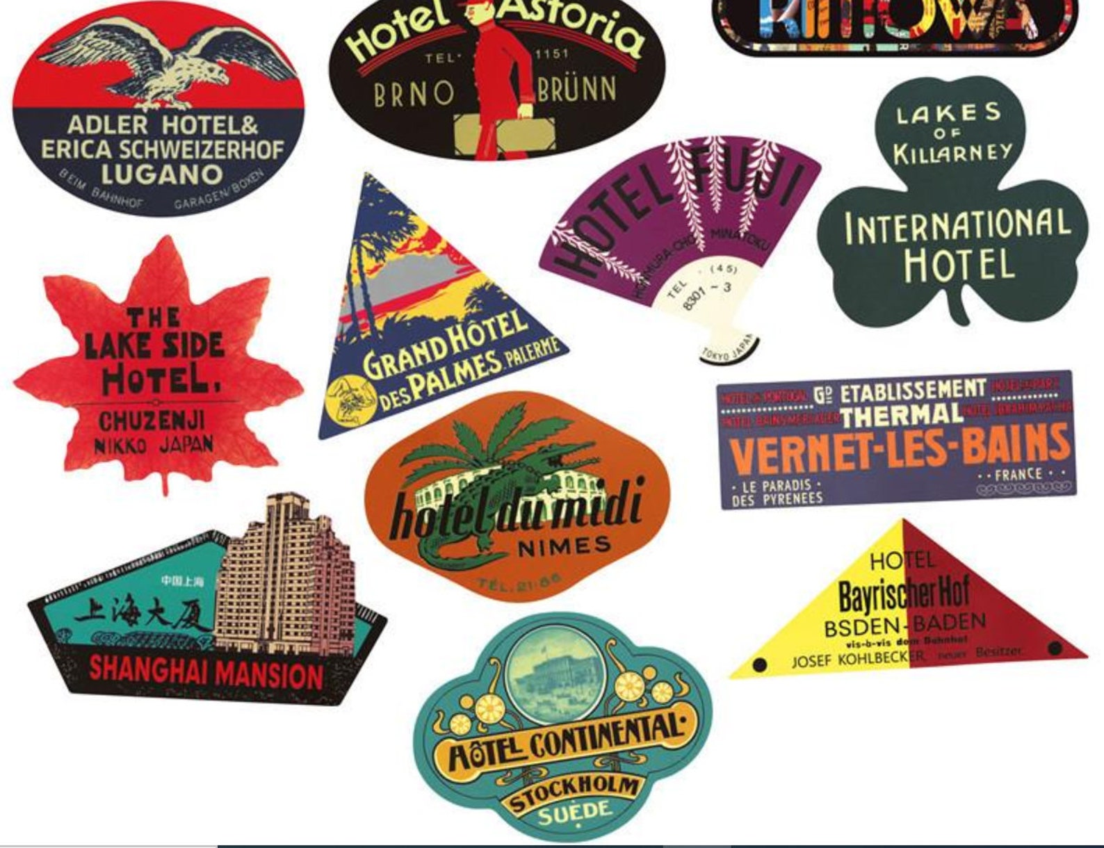 56pcs Rimowa Travel Retro Stickers Pack International Hotel Tide ...