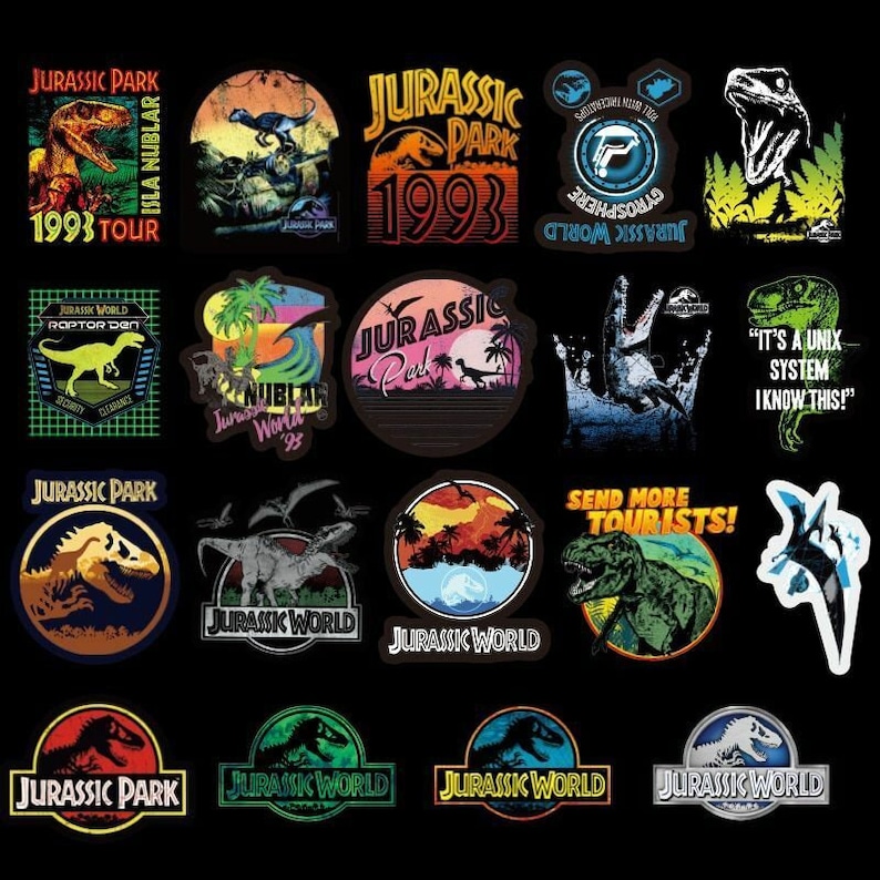50/75pcs Jurassic Park Stickers Pack Dinosaur Dino Cartoon Graphics - Etsy