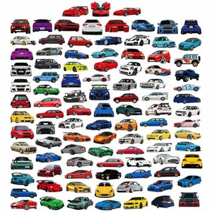 50pcs Racing Cars Stickers Pack Graffiti Cartoon Colorful Cool Kid ...