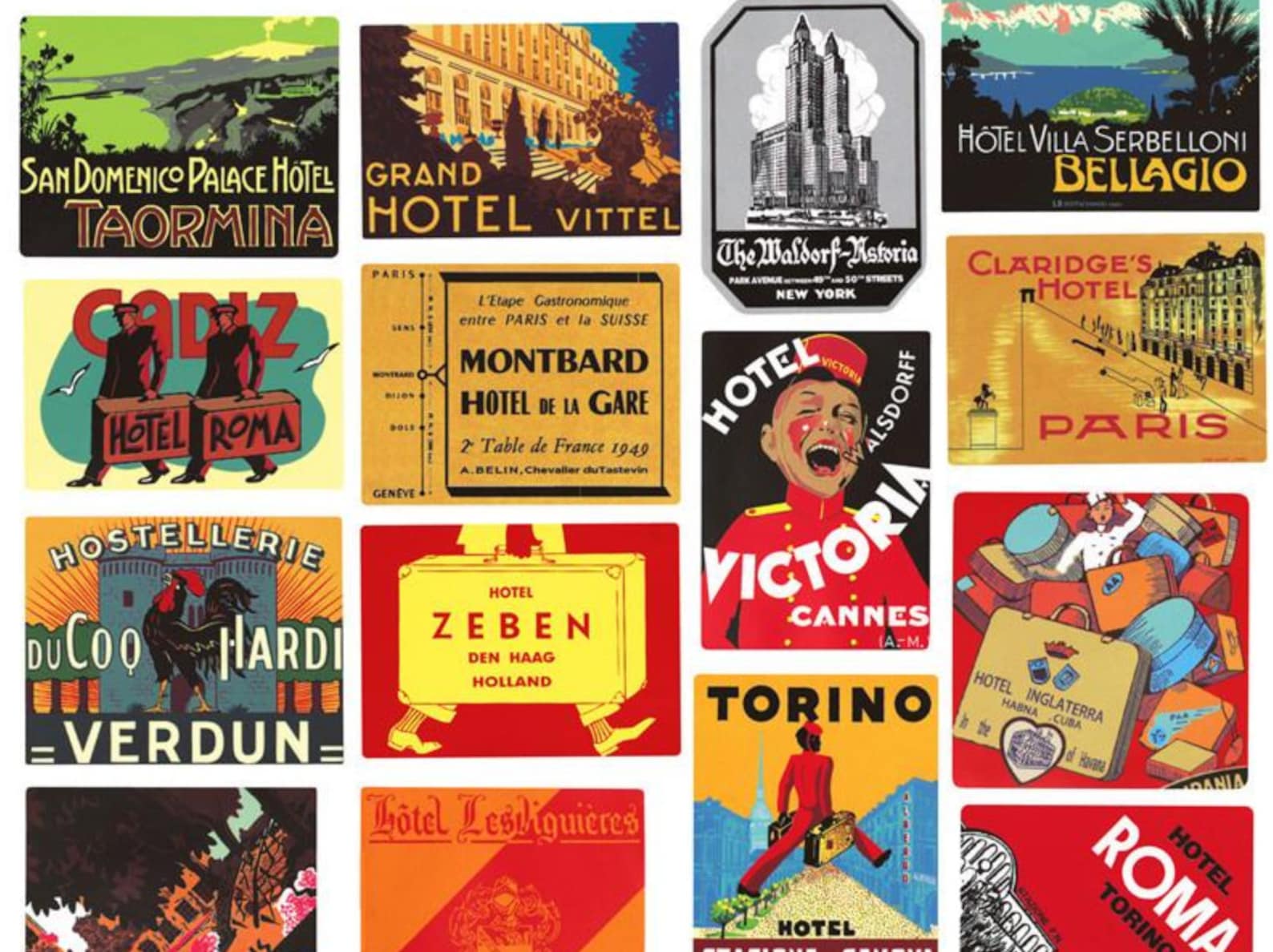 56pcs Rimowa Travel Retro Stickers Pack International Hotel Tide ...