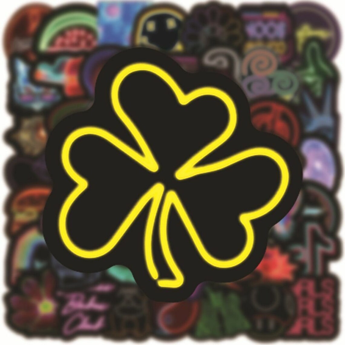 50pcs Neon Light Graffiti Stickers Diy Cartoon Cool Street Style ...