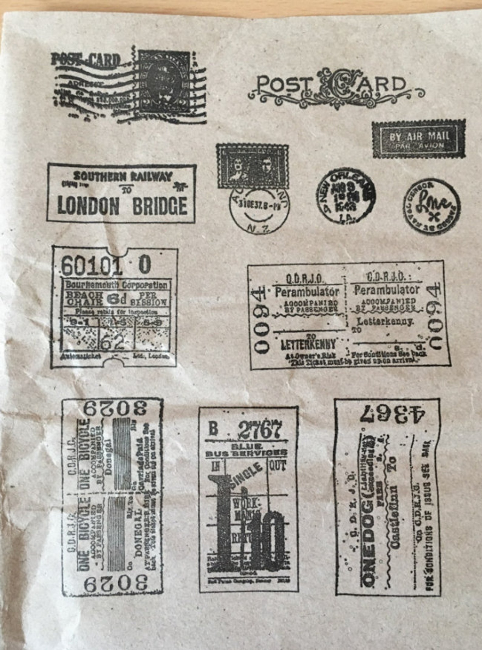 Vintage Tickets Postmarks Clear Silicone Stamp Seal Diy Scrapbook Album ...
