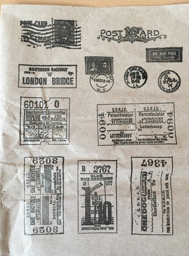 Vintage Tickets Postmarks Clear Silicone Stamp Seal Diy Scrapbook Album ...