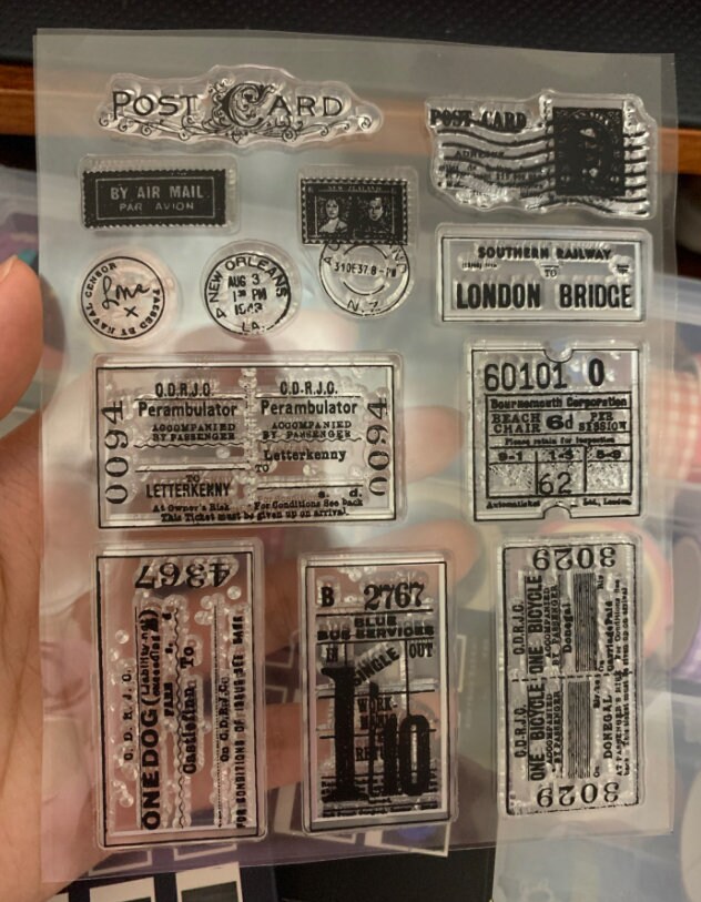 Vintage Tickets Postmarks Clear Silicone Stamp Seal Diy Scrapbook Album ...