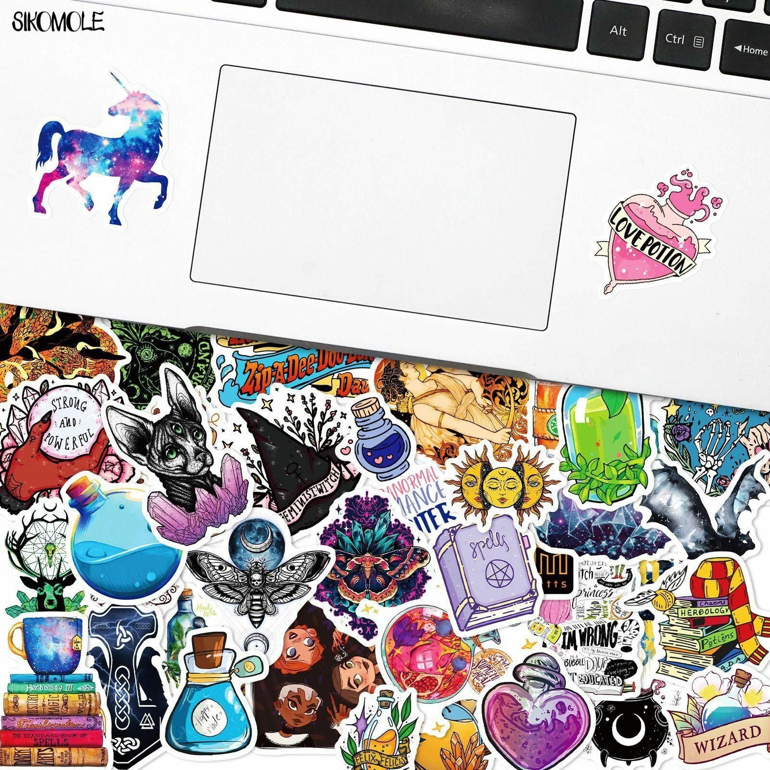 50pcs Mixed Cartoon Medieval Magic Art Stickers Pack Witchery Potion ...