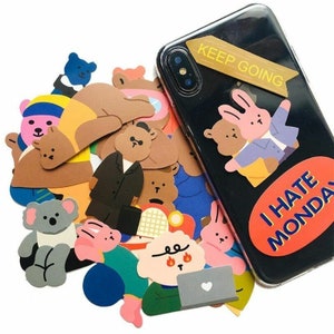 50pcs Cartoon Animals Stickers Pack Cute Color Korean Bear Rabbit Koala ...