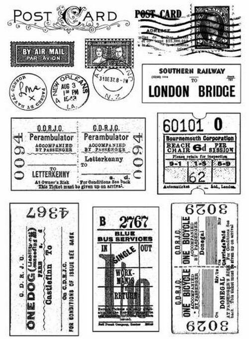 Vintage Tickets Postmarks Clear Silicone Stamp Seal Diy Scrapbook Album ...