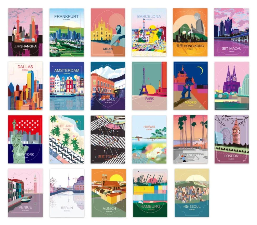 World Famous Cities Travel Big Size Stickers Pack Set Decals Travel ...