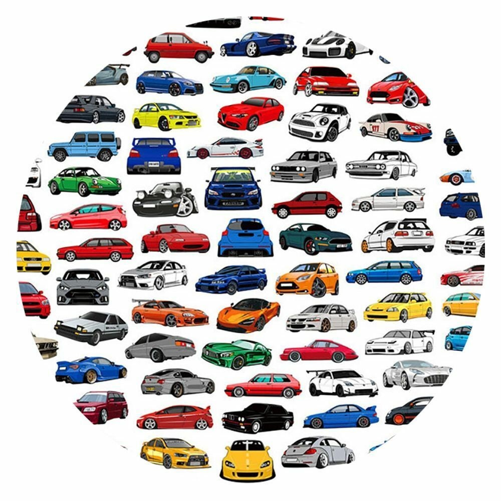 50pcs Racing Cars Stickers Pack Graffiti Cartoon Colorful Cool - Etsy