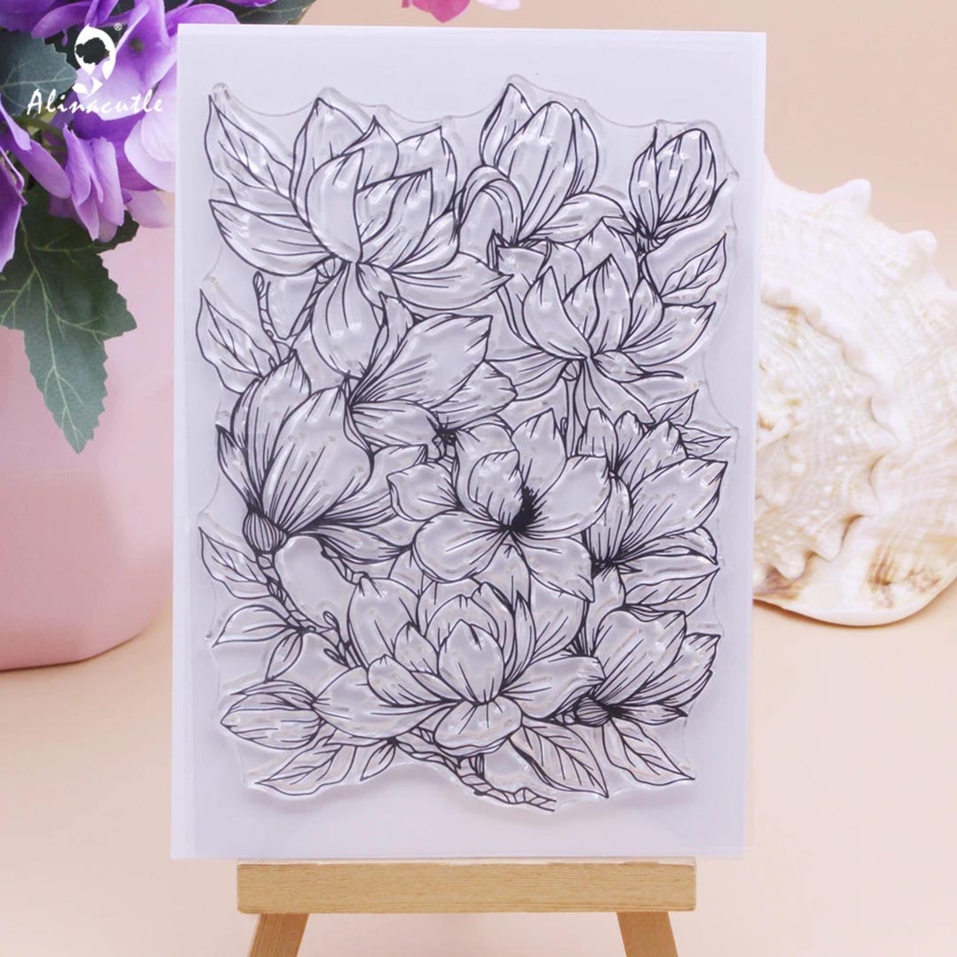 Clear Silicone Floral Stamp Set for Card Making Scrapbooking Planner ...