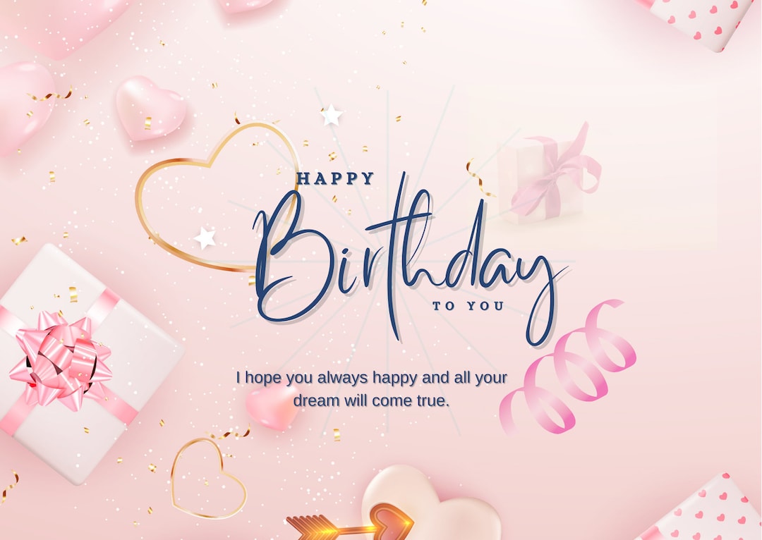 Happy Birthday Card Landscape, Digital File, Png File - Etsy
