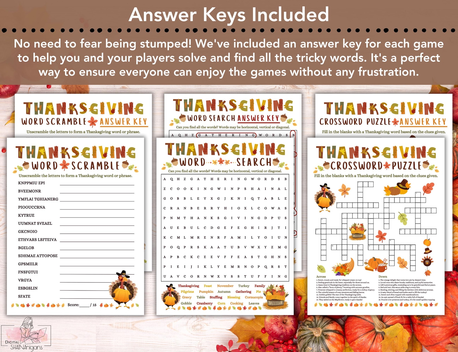 Thanksgiving 3 Game Bundle, Printable Thanksgiving Game, Thanksgiving ...