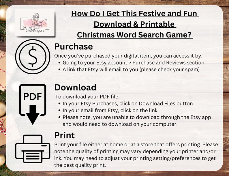 Christmas Word Search Game Printable, Christmas Party Game, Word Search ...