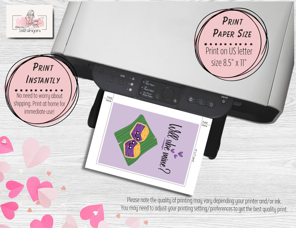 Printable Valentines Day Card, Will Ube Mine?, Will You Be Mine ...