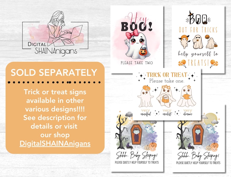 Halloween Printable Trick or Treat Candy Sign, Take One, Take Two, Take ...