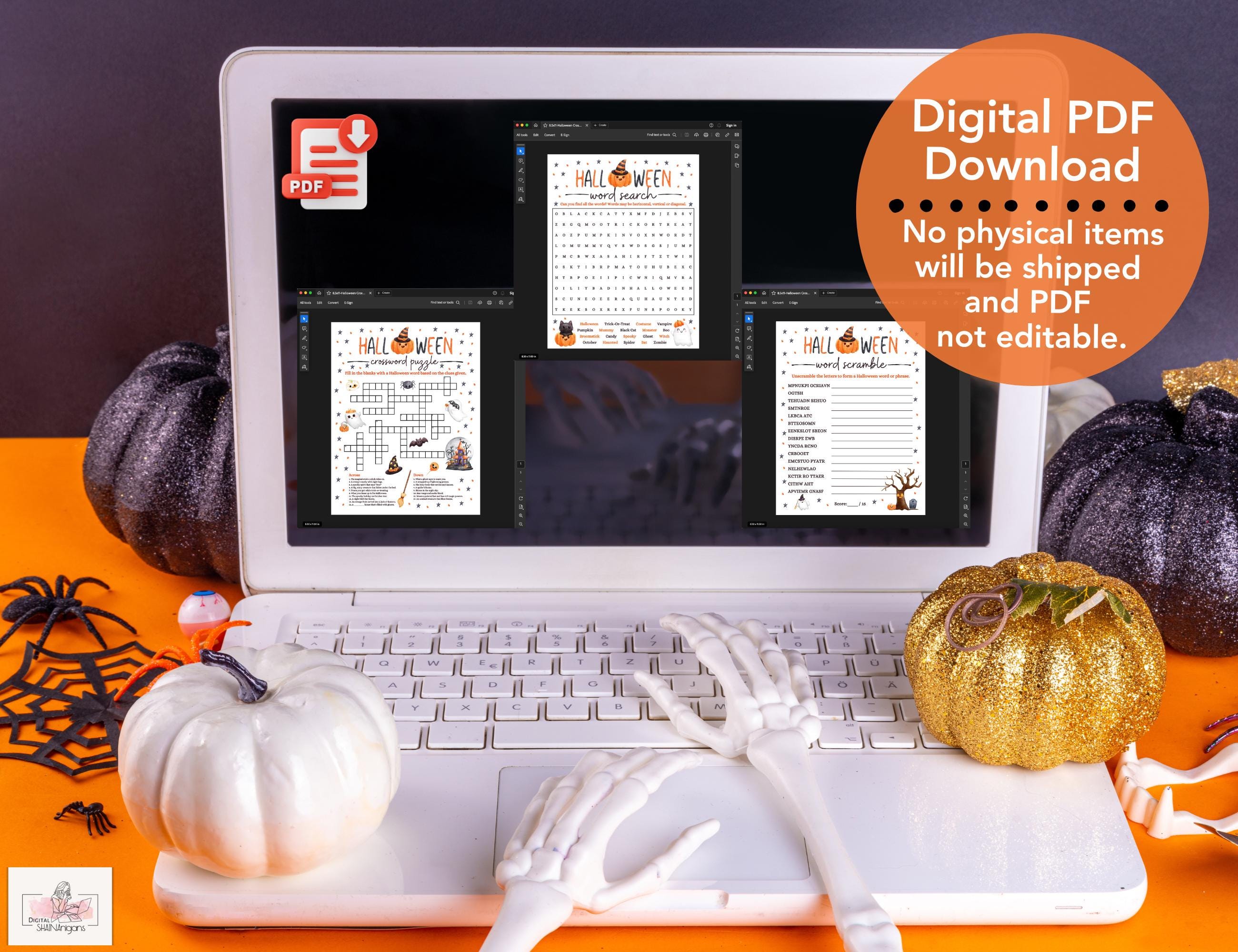 Halloween 3 Game Bundle, Printable Halloween Games, Halloween Word ...
