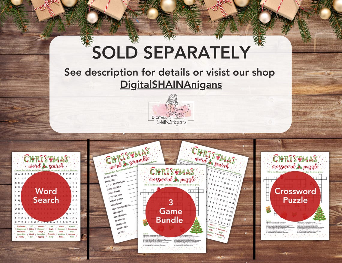 Christmas Word Scramble Game Printable, Christmas Party Game, Word ...