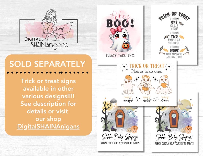 Trick or Treat Help Yourself to Candy Halloween Printable Sign, 4 Sizes ...