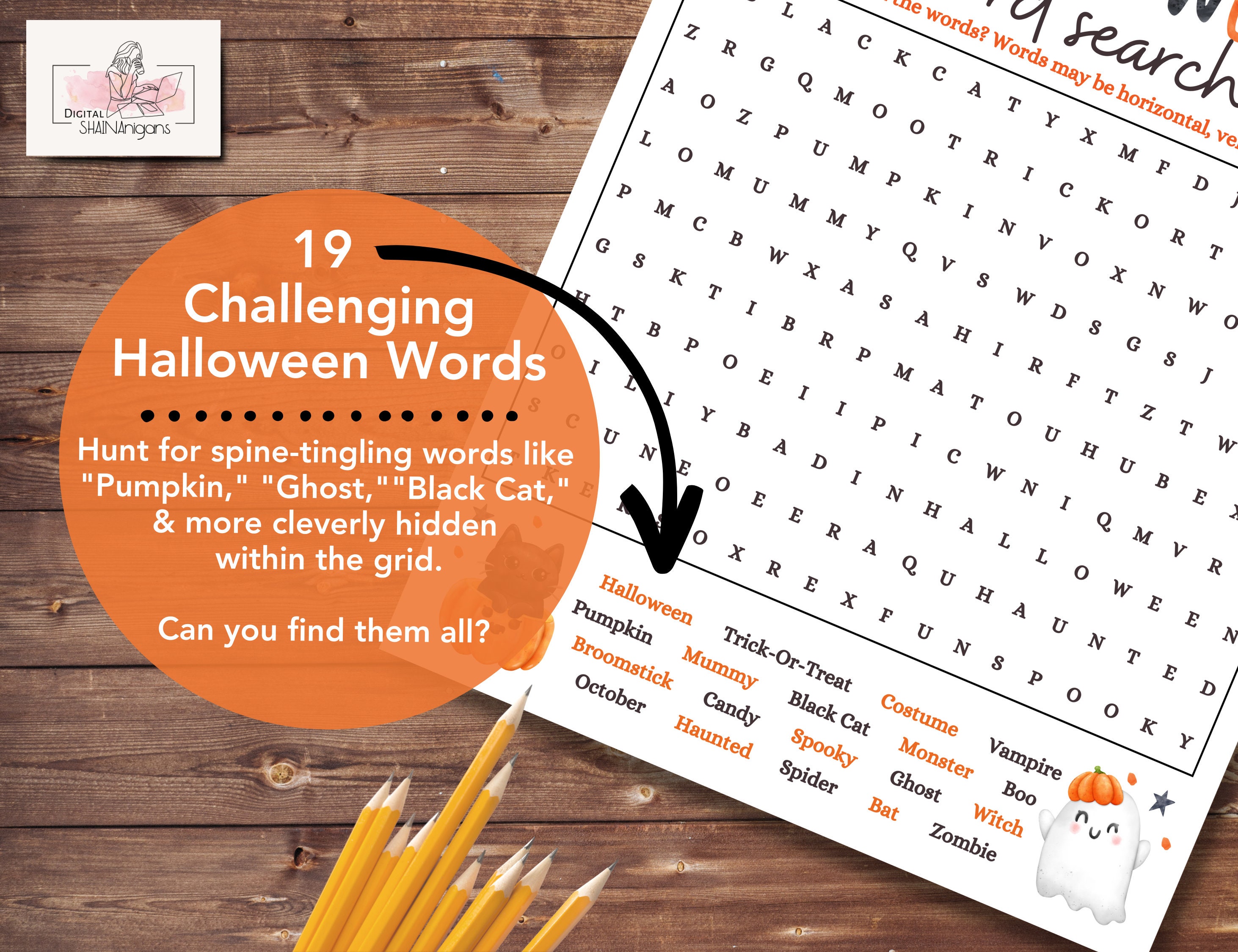 Halloween Word Search Game Printable for Kids and Adults, Halloween ...