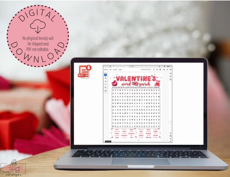 Valentine's Word Search Game Printable, Valentine's Day Party Game ...
