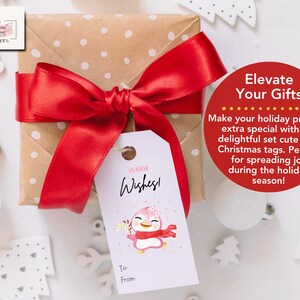 Cute Pink Christmas Gift Tags, Christmas Printable Tags, Merry ...