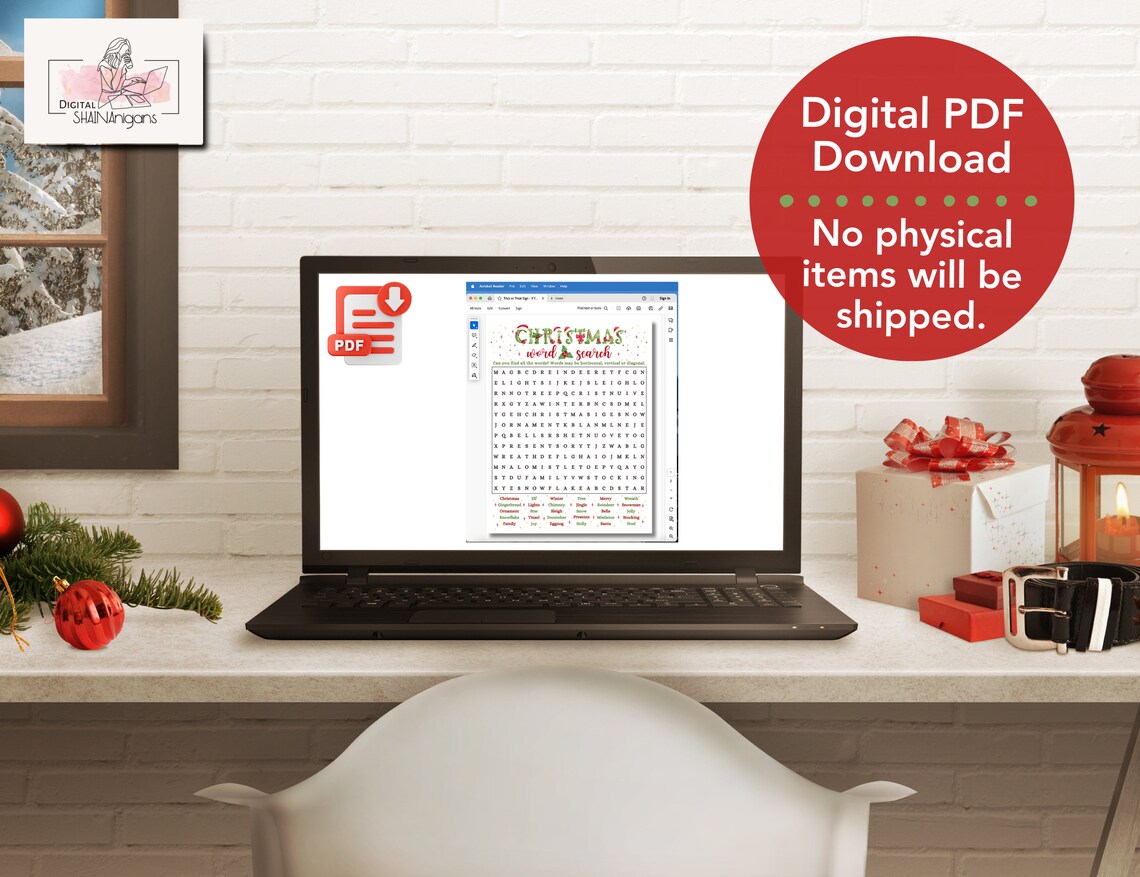 Christmas Word Search Game Printable, Christmas Party Game, Word Search ...