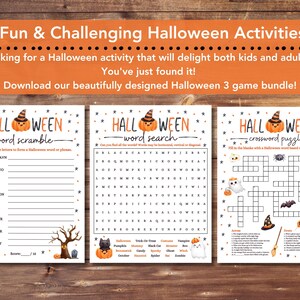 Halloween 3 Game Bundle, Printable Halloween Games, Halloween Word ...