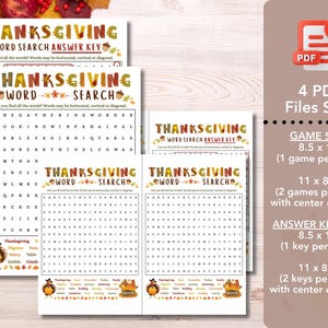 Thanksgiving Word Search Game Printable, Thanksgiving Party Game, Word ...