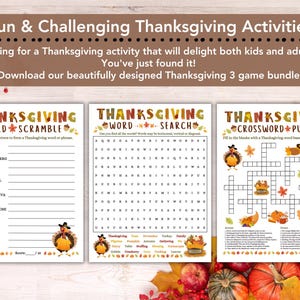 Thanksgiving 3 Game Bundle, Printable Thanksgiving Game, Thanksgiving ...