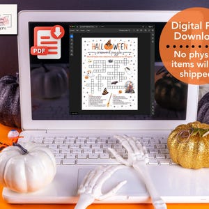 Halloween Crossword Puzzle Game Printable for Kids and Adults ...