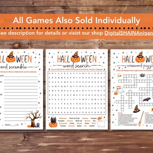 Halloween 3 Game Bundle, Printable Halloween Games, Halloween Word ...