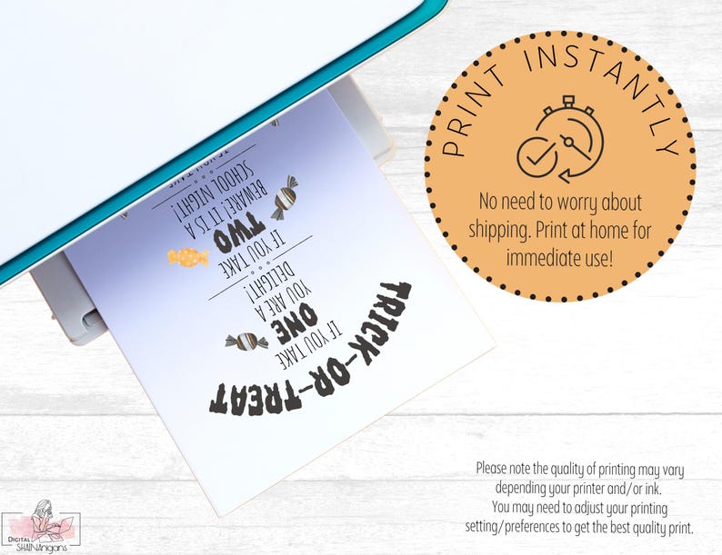 Halloween Printable Trick or Treat Candy Sign, Take One, Take Two, Take ...